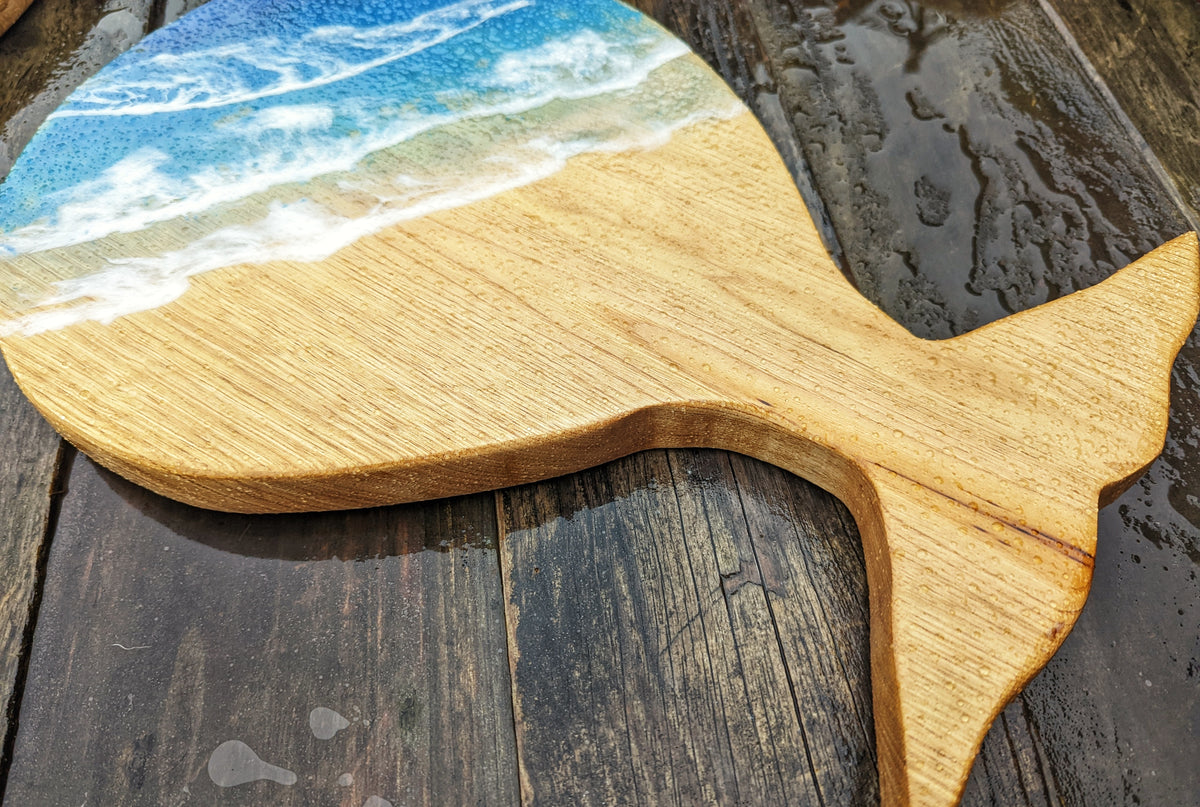 Whale cheese board with resin Waves – Barratt Boards - Cornish chopping ...